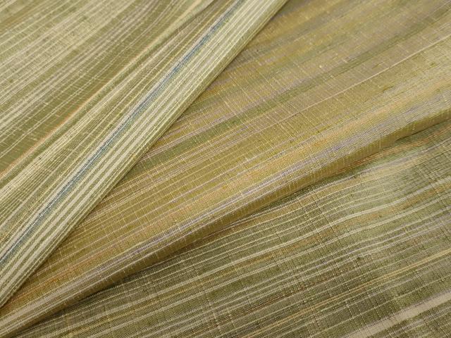 平和屋着物●紅花紬　米沢　横段文　正絹　逸品　未使用　DAAZ7413ud