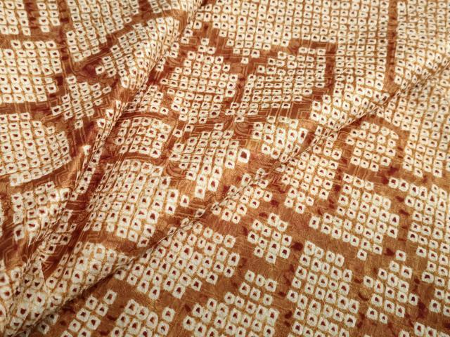 平和屋着物●上質な小紋　総絞り　花尽くし文　ロング丈　正絹　逸品　DAAZ7478ud