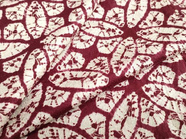 平和屋着物●上質な小紋　蜘蛛絞り　七宝文　正絹　逸品　DAAZ7479ud