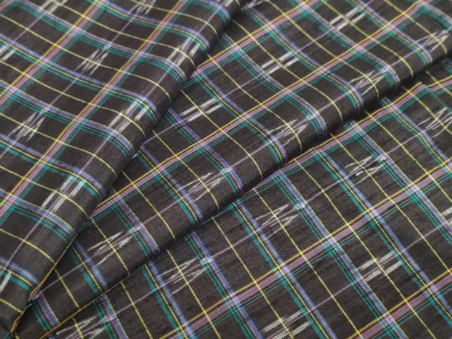 平和屋着物●上質な紬　絣文様　正絹　逸品　DAAZ7509ud