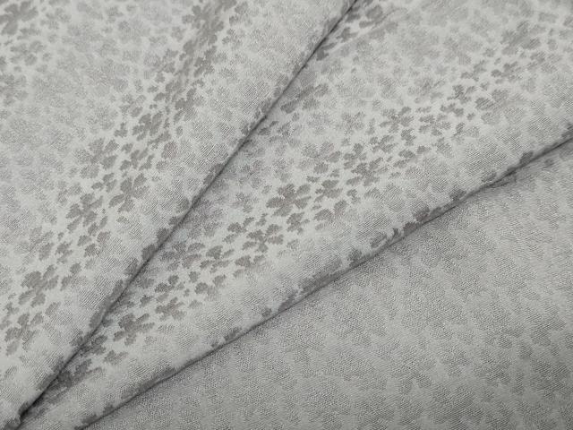 平和屋着物●上質な色無地　花尽くし地紋　灰色　正絹　逸品　DAAZ7512ud