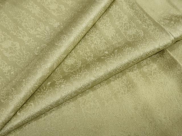 平和屋着物●上質な色無地　作家物　洋花間道　抹茶色　ロング丈　正絹　逸品　DAAZ7513ud