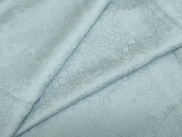 平和屋着物●上質な色無地　草花地紋　水色　正絹　逸品　DAAZ7516ud