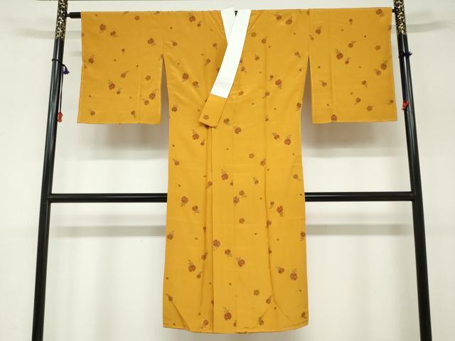 平和屋着物●長襦袢　無双仕立て　草花鈴文　金彩　正絹　逸品　未使用　DAAZ7522ud