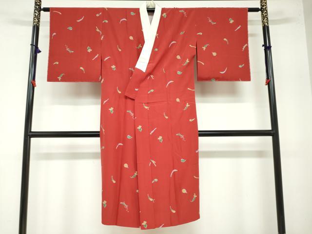 平和屋着物●長襦袢　袷　成物　銀彩　正絹　逸品　DAAZ7525ud