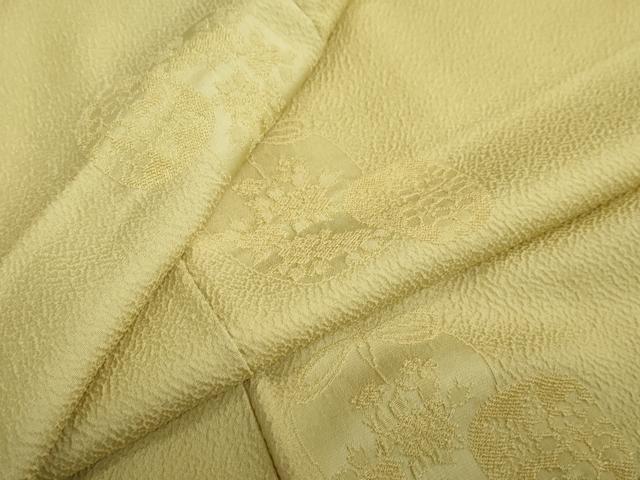 平和屋着物●上質な色無地　陶器草花地紋　玉蜀黍色　正絹　逸品　DAAZ7531ud