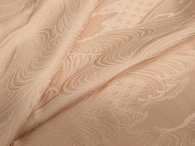 平和屋着物●上質な色無地　立波地紋　ときがら茶色　正絹　逸品　未使用　DAAZ7545ud