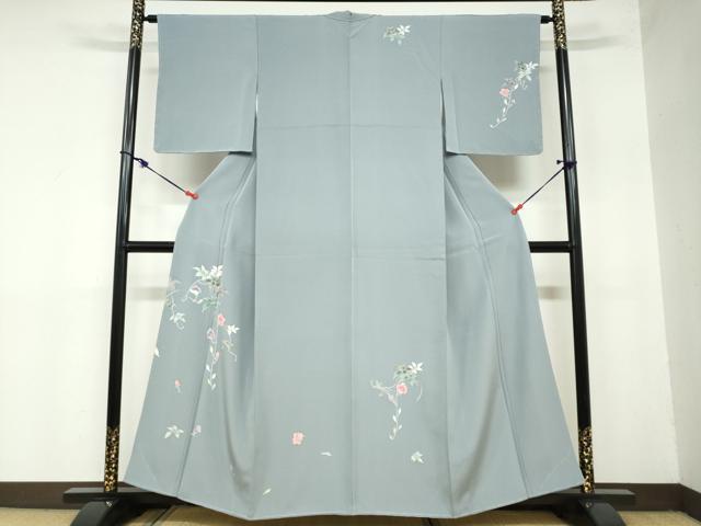 平和屋着物●訪問着　友禅　草花文　正絹　逸品　未使用　DAAZ7550ud