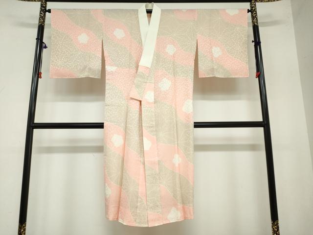 平和屋着物●長襦袢　無双仕立て　舞梅文　正絹　逸品　DAAZ7567ud