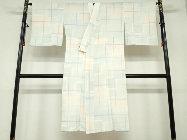 平和屋着物●長襦袢　無双仕立て　変わり格子文　暈し染め　正絹　逸品　DAAZ7572ud
