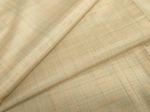 平和屋着物●紅花紬　米沢　霞文　正絹　逸品　DAAZ7578ud