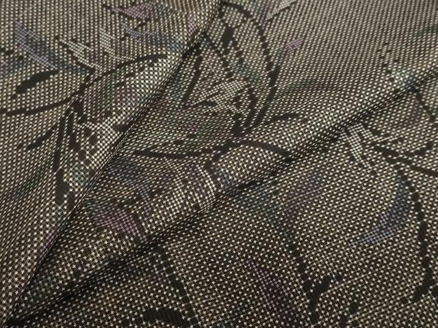 平和屋着物●本場大島紬　7マルキ　枝葉文　正絹　逸品　DAAZ7586ud