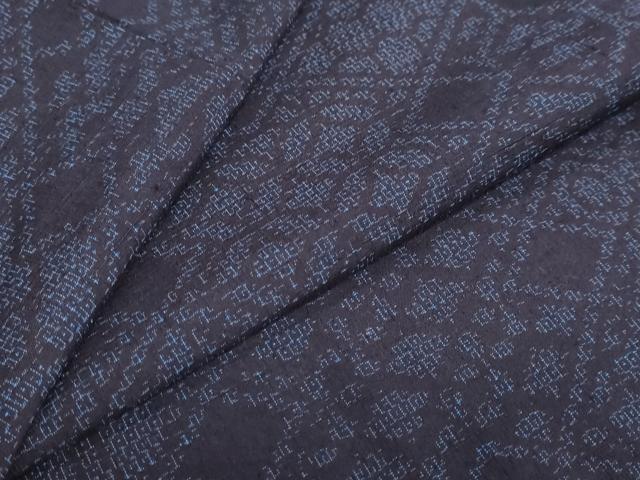 平和屋着物●結城紬　100亀甲　幾何学文様　正絹　逸品　DAAZ7599ud