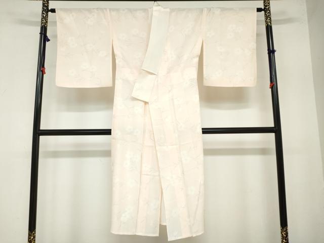 平和屋着物●長襦袢　単衣　草花文　正絹　逸品　DAAZ7620ud