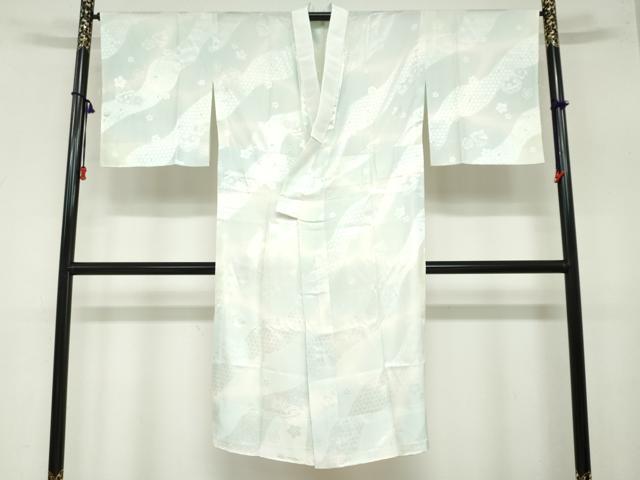 平和屋着物●長襦袢　無双仕立て　舞桜鈴地紋　正絹　逸品　未使用　DAAZ7626ud