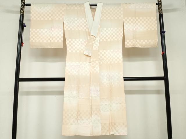 平和屋着物●長襦袢　無双仕立て　横段草花文　暈し染め　正絹　逸品　DAAZ7628ud