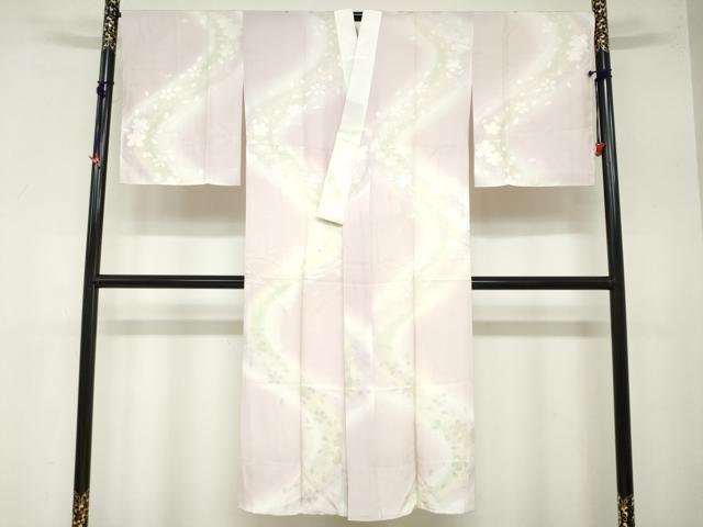 平和屋着物●長襦袢　無双仕立て　舞桜地紋　暈し染め　正絹　逸品　未使用　DAAZ7639ud