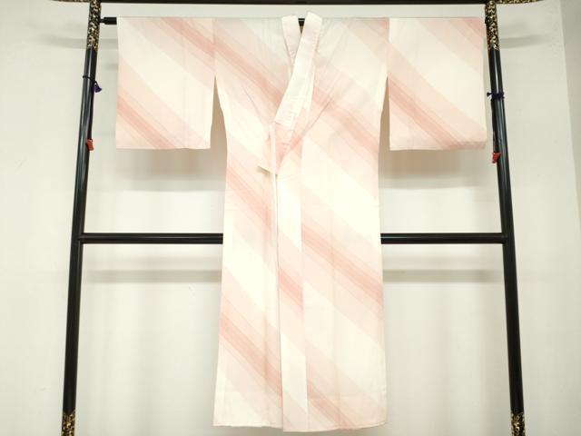 平和屋着物●長襦袢　無双仕立て　斜縞　正絹　逸品　DAAZ7644ud