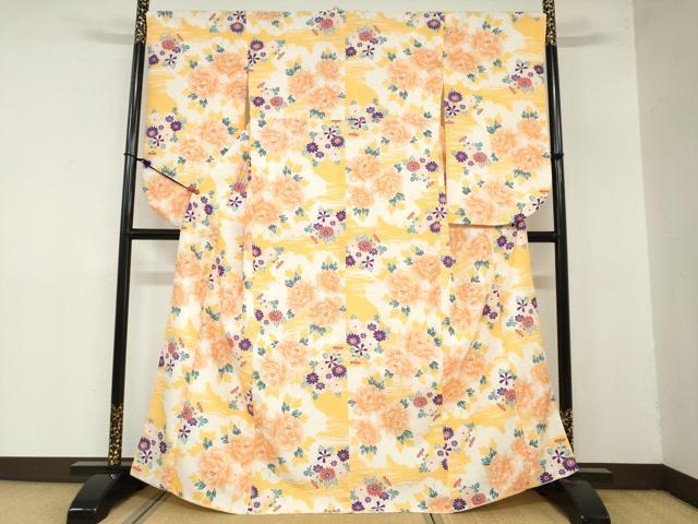 平和屋着物●小振袖　二尺袖　舞花文　洗える着物　DAAZ7688ud