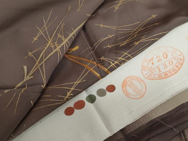 平和屋着物●訪問着　刺繍　敷松葉文　暈し染め　反端付き　正絹　逸品　DAAZ7708ud