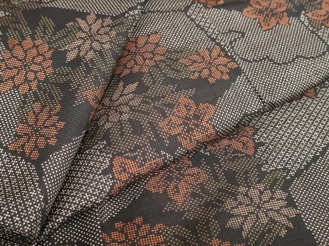 平和屋着物●本場大島紬　7マルキ　亀甲草花文　正絹　逸品　未使用　DAAZ7720ud