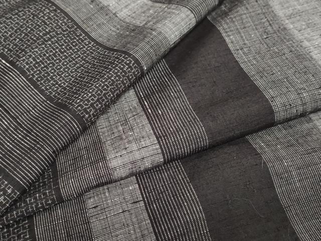 平和屋着物●結城紬　奥順　はたおり娘　80亀甲　間道　正絹　逸品　DAAZ7749ud