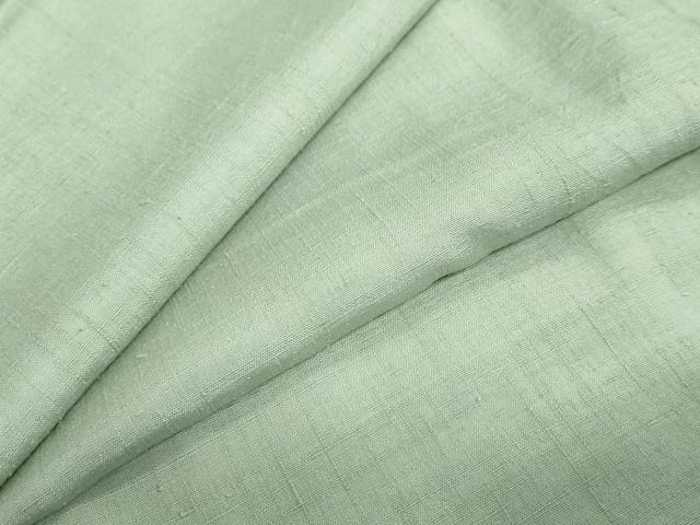 平和屋着物●本場結城紬　重要無形文化財　若葉色　正絹　逸品　DAAZ7796ud