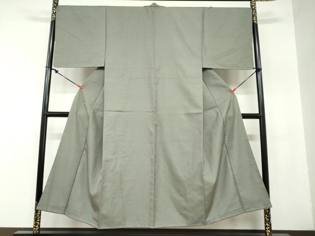 平和屋着物●男性　お召　麹塵色　正絹　逸品　未使用　DAAZ7818ud