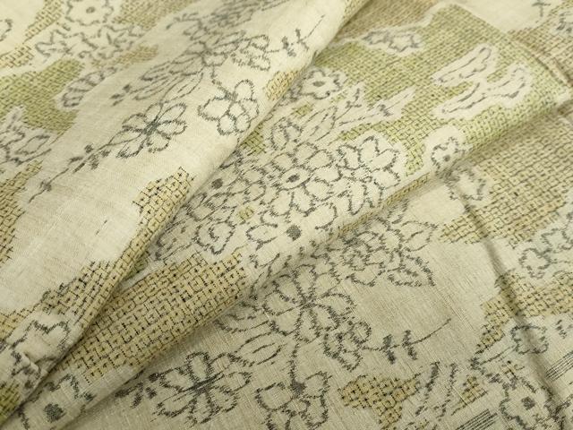 平和屋着物●本場結城紬　重要無形文化財　80亀甲　モロ入り　雲取り花車文　正絹　逸品　DAAZ7824ud