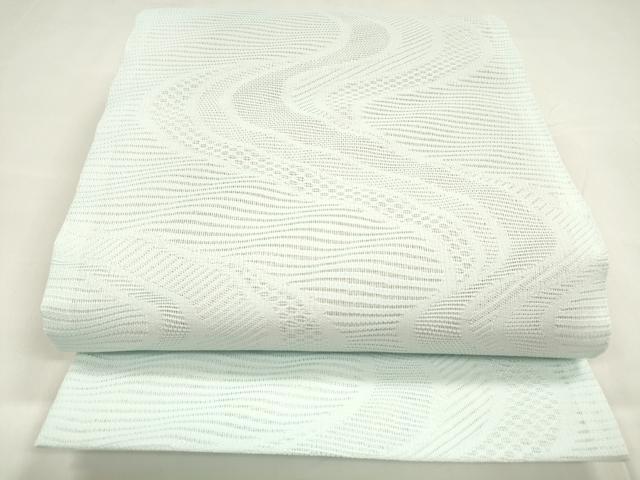 平和屋着物＊夏物　全通柄　京袋帯　流水文　藍白色　DABA0012cm