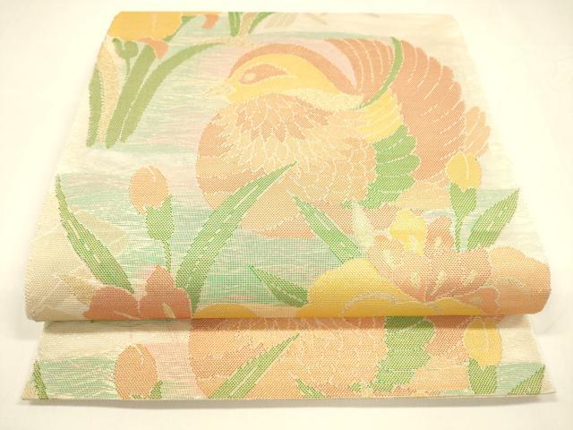 平和屋着物＊夏物　六通柄　本袋帯　鴛鴦籬杜若　金糸　正絹　逸品　DABA0066cm