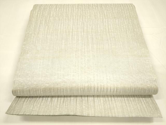 平和屋着物▽スリーシーズン　春夏秋　全通柄袋帯　櫛織　霞文　銀糸　正絹　逸品　DABA0109cm