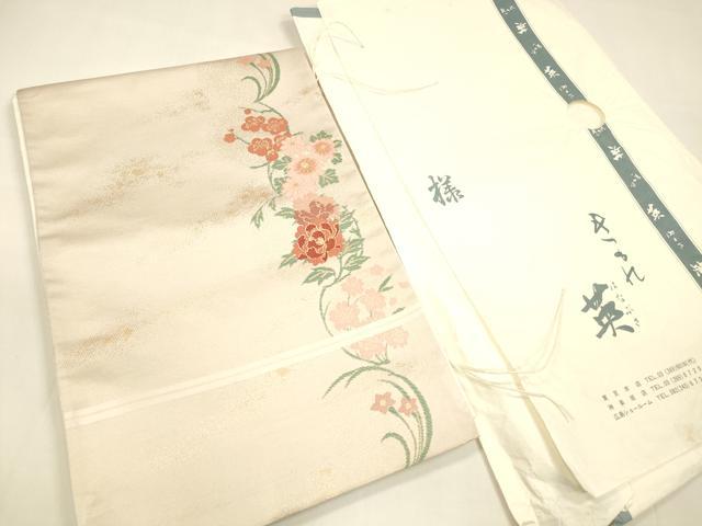 平和屋着物●西陣　川島織物　洗える最高級着物　＜英＞はなぶさ謹製　六通柄　京袋帯　草花間道　たとう紙付き　DABA0166cm