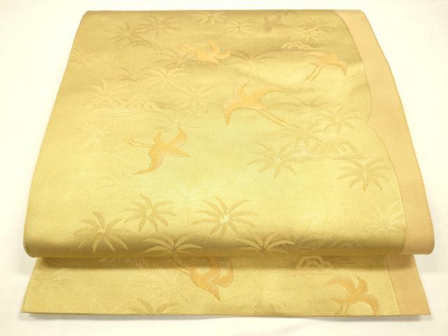 平和屋着物●西陣　六通柄　本袋帯　飛鳥草葉文　金糸　引箔　正絹　逸品　DABA0198cm