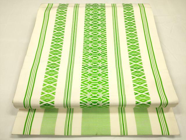 平和屋着物●本場筑前博多織　全通柄　京袋帯　献上　正絹　逸品　DABA0217cm