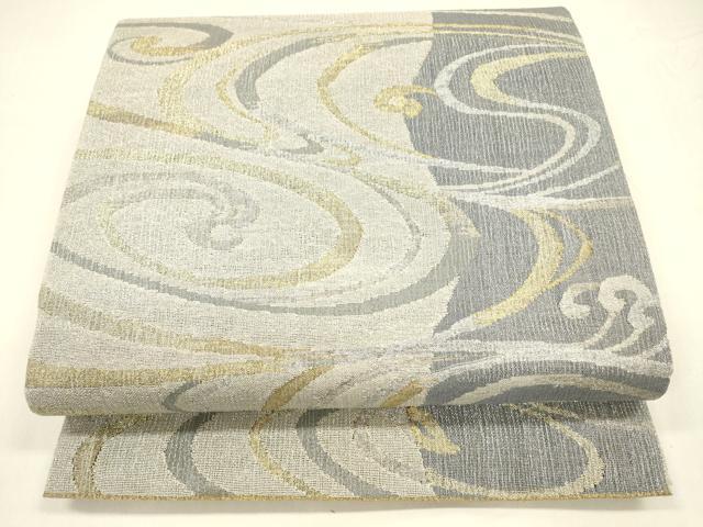 平和屋着物＊夏物　六通柄袋帯　流水文　金銀糸　正絹　逸品　DABA0368cm
