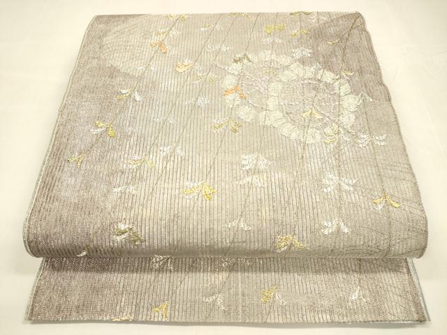 平和屋着物＊夏物　全通柄袋帯　枝葉流水水車文　金銀糸　正絹　逸品　DABA0375cm