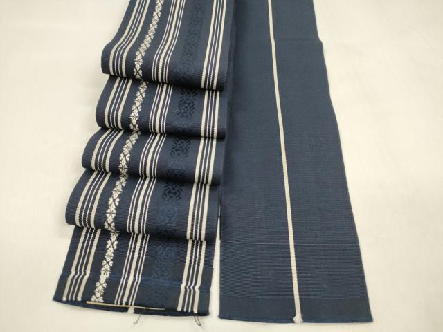 平和屋着物●男性　本場筑前博多織　角帯　田中辰雄作　献上　証紙付き　正絹　逸品　DABA0387cm