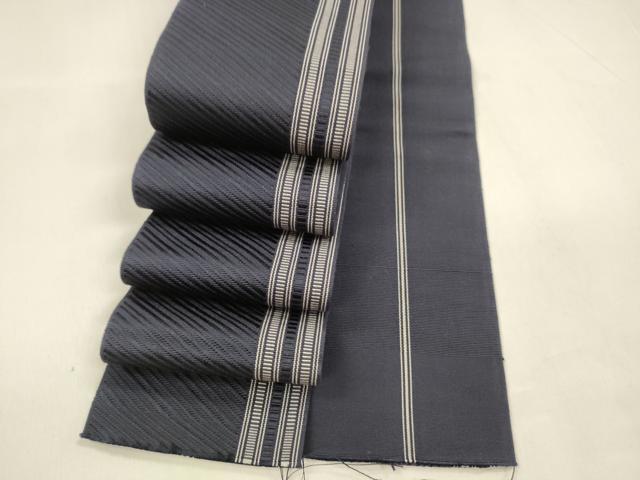 平和屋着物●男性　本場筑前博多織　角帯　間道　証紙付き　正絹　逸品　DABA0388cm