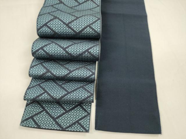 平和屋着物●男性　本場筑前博多織　角帯　檜垣文　正絹　逸品　DABA0395cm