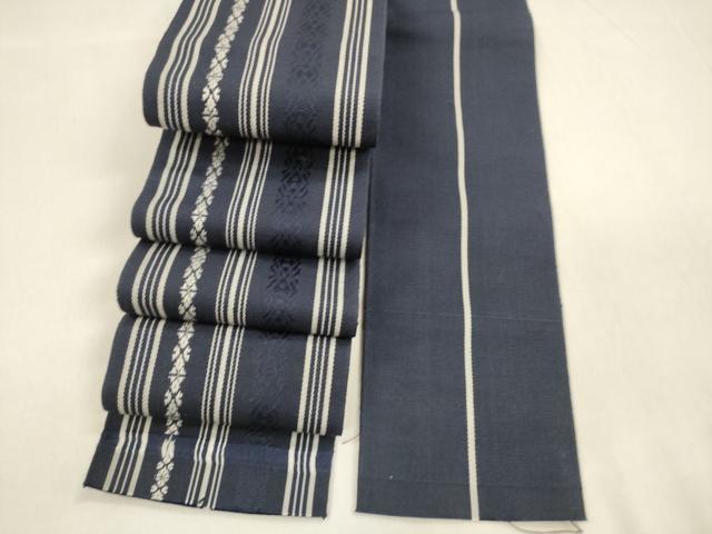 平和屋着物●男性　本場筑前博多織　角帯　田中辰雄作　献上　証紙付き　正絹　逸品　DABA0398cm