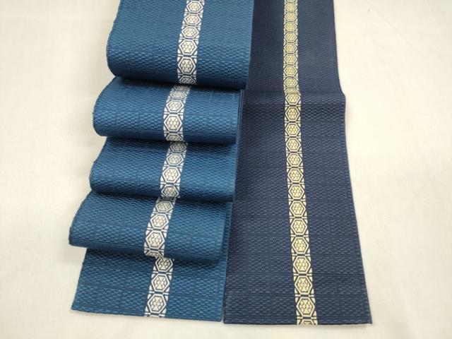 平和屋着物●男性　本場筑前博多織　両面　角帯　間道　正絹　逸品　DABA0399cm