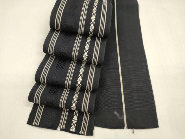 平和屋着物●男性　本場筑前博多織　角帯　献上　証紙付き　正絹　逸品　DABA0401cm