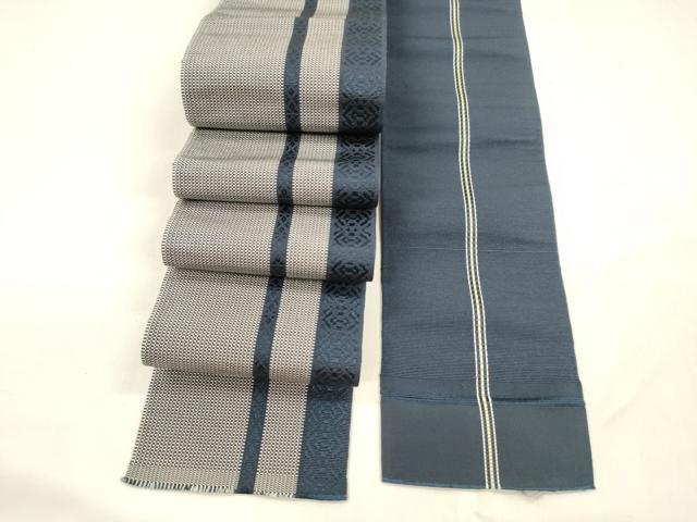 平和屋着物●男性　本場筑前博多織　角帯　献上　証紙付き　正絹　逸品　DABA0416cm