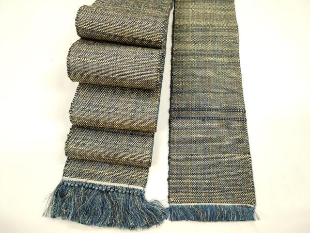 平和屋着物●男性　角帯　紬地　霞文　正絹　逸品　DABA0417cm