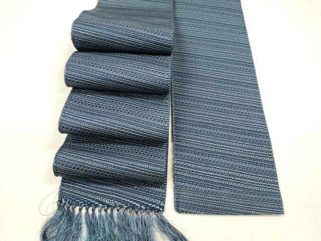 平和屋着物●男性　本場筑前博多織　角帯　斜線文　正絹　逸品　DABA0419cm