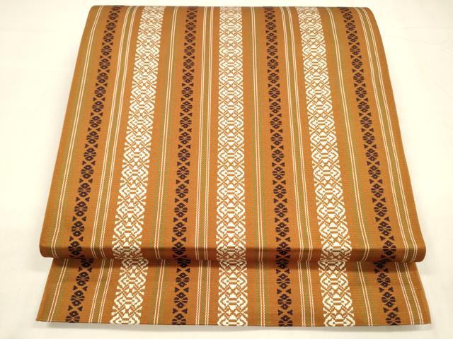 平和屋着物●本場筑前博多織　全通柄　本袋帯　献上　正絹　逸品　DABA0439cm