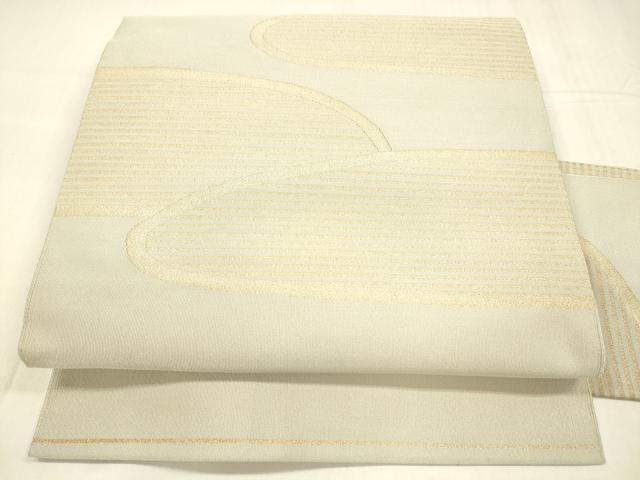 平和屋着物●爪掻き本綴れ　八寸名古屋帯　抽象文様　金糸　正絹　逸品　DABA0585cm