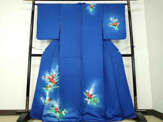 平和屋着物●訪問着　手描き　草花文　暈し染め　正絹　逸品　未使用　DABA1018ps