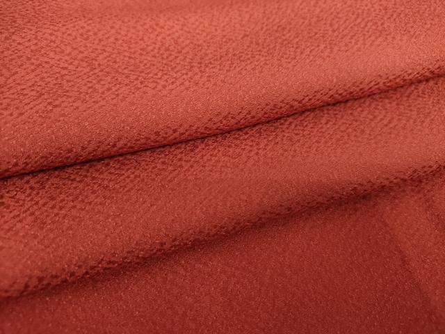 平和屋着物●上質な色無地　霞地紋　紅海老茶色　正絹　逸品　DABA1075ps